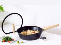 China Lightweight Aluminum Pancake Pan 12Inch With Non Stick Coating Black for sale