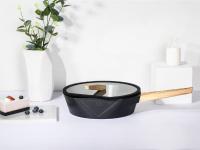 China Lightweight Aluminum Pancake Pan 12Inch With Non Stick Coating Black for sale