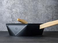 China 11Inch Aluminum Cookware Frying Pan Heavy Duty With Stainless Steel Base for sale