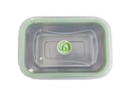 China Reusable Stainless Steel Container With Transparent Plastic Lid 18cm for sale