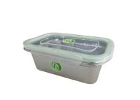 China Reusable Stainless Steel Container With Transparent Plastic Lid 18cm for sale