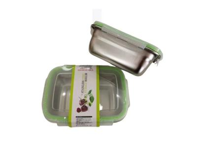 China Reusable Stainless Steel Container With Transparent Plastic Lid 18cm for sale