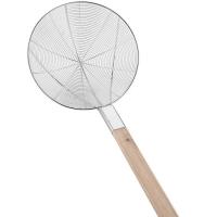 China 201 stainless steel household spoon filter with wooden handle for sale