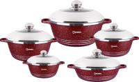 China 10pcs New Design Die-casting Non Stick Aluminum Cookware Sets Soup Pot for sale