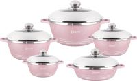 China 10pcs New Design Die-casting Non Stick Aluminum Cookware Sets Soup Pot for sale