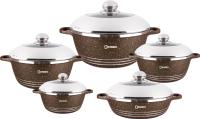 China 10pcs New Design Die-casting Non Stick Aluminum Cookware Sets Soup Pot for sale