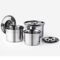 China Stainless Steel Round Sauce Bucket Container With Lid for sale