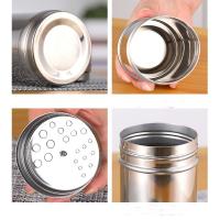 China Stainless Steel Household BBQ Seasoning Jar With Rotating Cover for sale