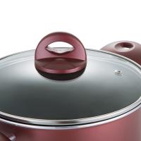 China Multifunctional Burgundy Non-Stick Aluminum Cookware 3-Piece Set for sale