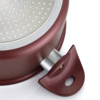 China Multifunctional Burgundy Non-Stick Aluminum Cookware 3-Piece Set for sale