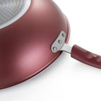 China Multifunctional Burgundy Non-Stick Aluminum Cookware 3-Piece Set for sale
