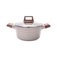 China Custom Non-Stick Aluminum Stockpots With Lid Medical Stone Coating for sale