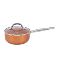 China Oven safe Orange Aluminum Cookware Set With Silicone Grip for sale