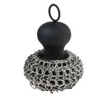 China Skillet Pan Cast Iron Scrubber Dish Brush With Silicone Handle for sale