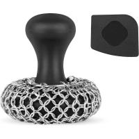 China Skillet Pan Cast Iron Scrubber Dish Brush With Silicone Handle for sale