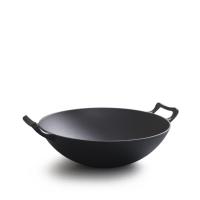 China Vintage 32/36cm Cast Iron Wok With Double ears for sale