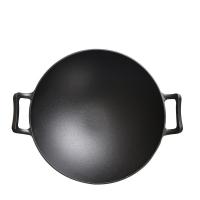 China Vintage 32/36cm Cast Iron Wok With Double ears for sale
