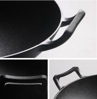 China Vintage 32/36cm Cast Iron Wok With Double ears for sale