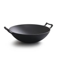 China Vintage 32/36cm Cast Iron Wok With Double ears for sale