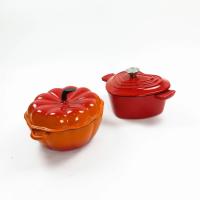 China Large Size Pumpkin Shape Cast Iron Dutch Oven Oven Safe for sale