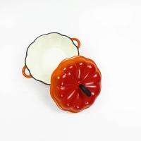 China Large Size Pumpkin Shape Cast Iron Dutch Oven Oven Safe for sale