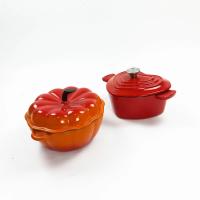 China Large Size Pumpkin Shape Cast Iron Dutch Oven Oven Safe for sale