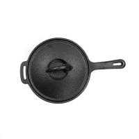 China Pre-Seasoned Cast Iron Covered Saucepan With Long Handle – Perfect For Stovetop, Oven & Grill Cooking for sale