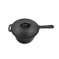 China Pre-Seasoned Cast Iron Covered Saucepan With Long Handle – Perfect For Stovetop, Oven & Grill Cooking for sale