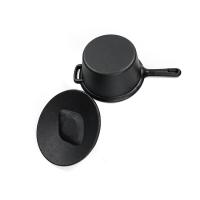 China Pre-Seasoned Cast Iron Covered Saucepan With Long Handle – Perfect For Stovetop, Oven & Grill Cooking for sale