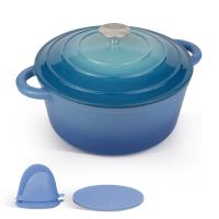 China 6 Quart Enameled Cast Iron Dutch Oven With Lid – Perfect For Holiday Cooking & Outdoor Adventures for sale