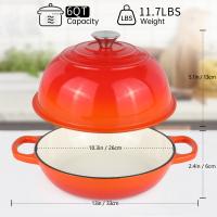 China 6 QT Enameled Cast Iron Dutch Oven – Perfect For Sourdough Baking, Braising, And Slow Cooking for sale
