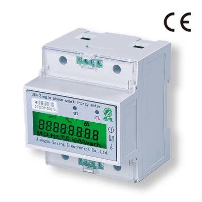 China IoT Digital Single Phase Din Rail Energy Meter Solar Power Dual Tariff Meter for sale