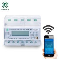 China Three phase Din rail Multi Tariff Digital LCD Display Voltage Smart Wifi Electric Energy Meter From Saving for sale