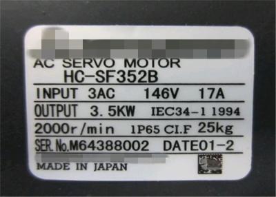 China Black Color Three Phase Ac Servo Motor 129V MITSUBISHI HC-SF352B HC-SF352BK for sale