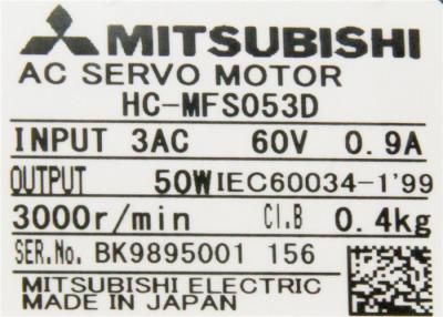 China Mitsubishi 50W HC-MFS053D 0.9A 51V Industrial AC Servo Motor New original for sale