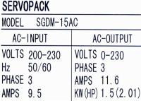 China SGDM-15AC ServoPack Yaskawa Electric Servo Drive 1.5KW  200 - 230 V-AC Phase: 3 for sale