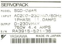 China SGDE-08AS Yaskawa Electric Servo Drive Input 1phase 11.0AMPS Industrial Servo Pack for sale
