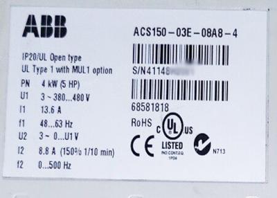 China ACS150-03E-08A8-4 Micro Drives 68581818 ACS150 Frequency Converter R1 for sale