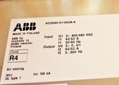 China ACS580-01-062A-4 Abb Frequency Converter 3AUA0000080498 Wall Mounted Drive for sale