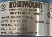 China Rosemount 3051CD1A22A1AB4M5DF High Temperature Differential Pressure Transmitter for sale