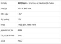 China Yaskawa SGDB-10ADS 200V AC Servo Drives Brand New In Original for sale