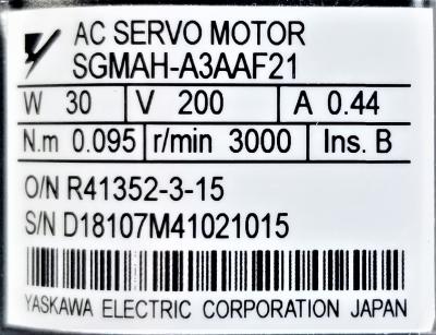 China Yaskawa AC Servo Motor SGMAH-A3AAF21 Brand New In Original Box for sale
