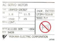 China 2KW Industrial Servo Motor Yaskawa USAFED-20CB2T Brand New In Box for sale