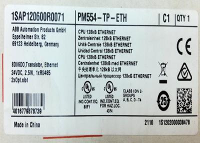 China ABB PM554-TP-ETH  1SAP120600R0071 AC500 Prog. Logic Controller 128kB 8DI/6DO-T ETH 24VDC for sale