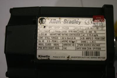 China ALLEN-BRADLEY MPL-A310P-HK22AA MP-Series MPL 240V AC Rotary Servo Motor for sale