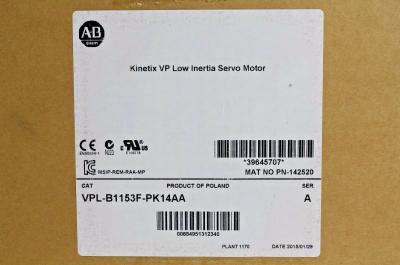 China ALLEN-BRADLEY VPL-B1153F-PK14AA Kinetix VP Low Inertia Servo Motor for sale