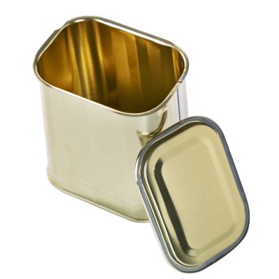 China 340g Food Grade Empty Hinged Trapezoidal Canning Corned Beef Tin Cans for sale