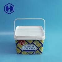 China Empty Snack Biscuit 3L Square Plastic Box with Lid Handle PP Food Grade 3000ml for sale