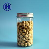 China 490ml Transparent PET Plastic Jar 70mm Diameter with Aluminum Cover for Snacks for sale