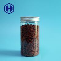 China 490ml Transparent PET Plastic Jar 70mm Diameter with Aluminum Cover for Snacks for sale